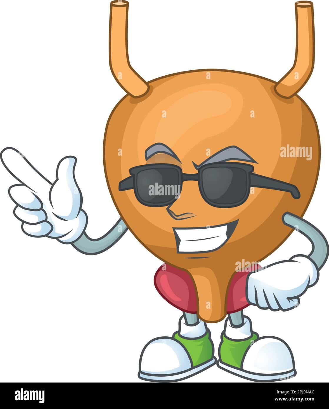 Super cute bladder cartoon character wearing black glasses Stock Vector ...
