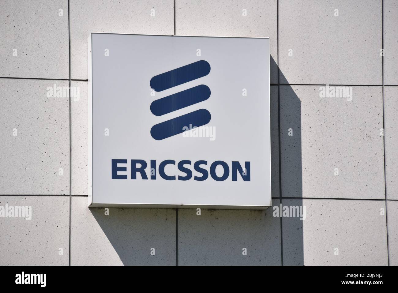 Bonn, Germany. 26th Apr, 2020. Logo, lettering of Ericsson, a Swedish ...