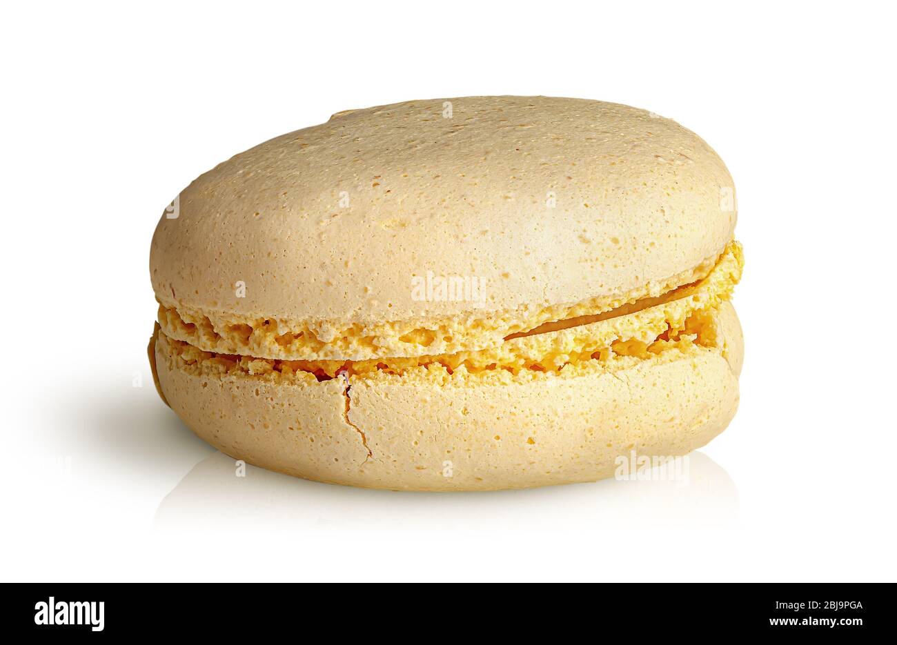 One yellow macaroon front view Stock Photo - Alamy