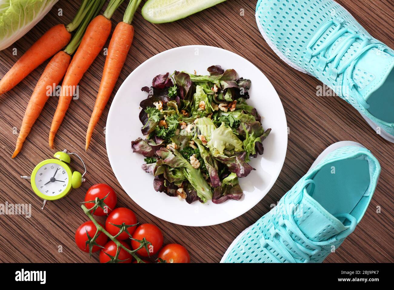 Workout and fitness dieting. Planning control diet concept Stock Photo ...