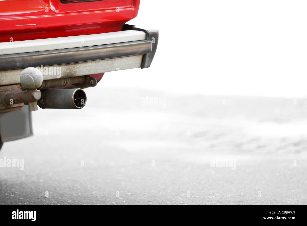 Exhaust pipe and back part of a car Stock Photo - Alamy
