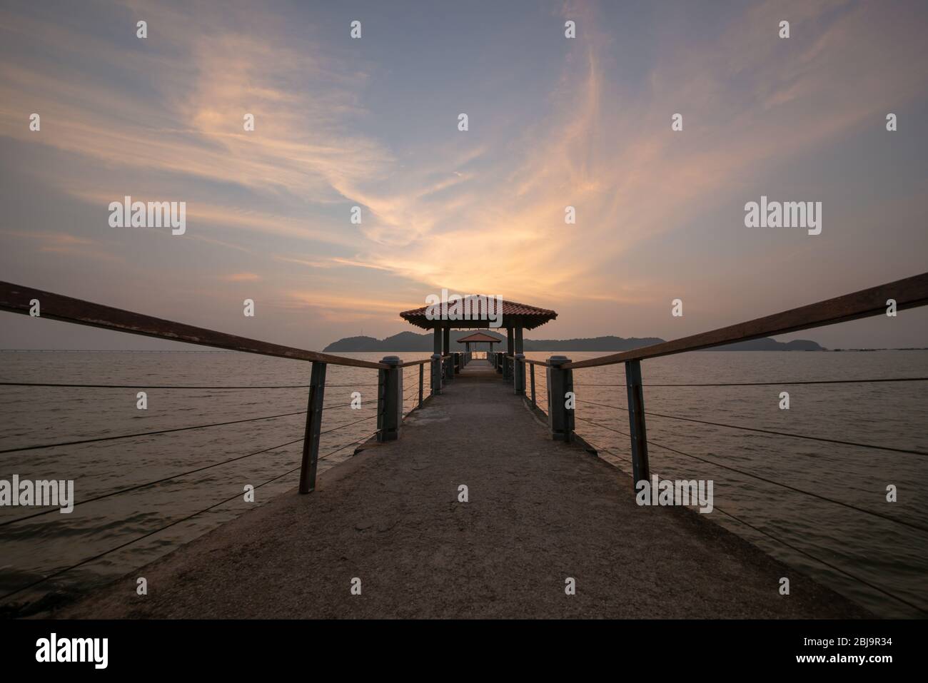 Jetty Batu Musang, Penang, Malaysia during magnificent sunset Stock ...