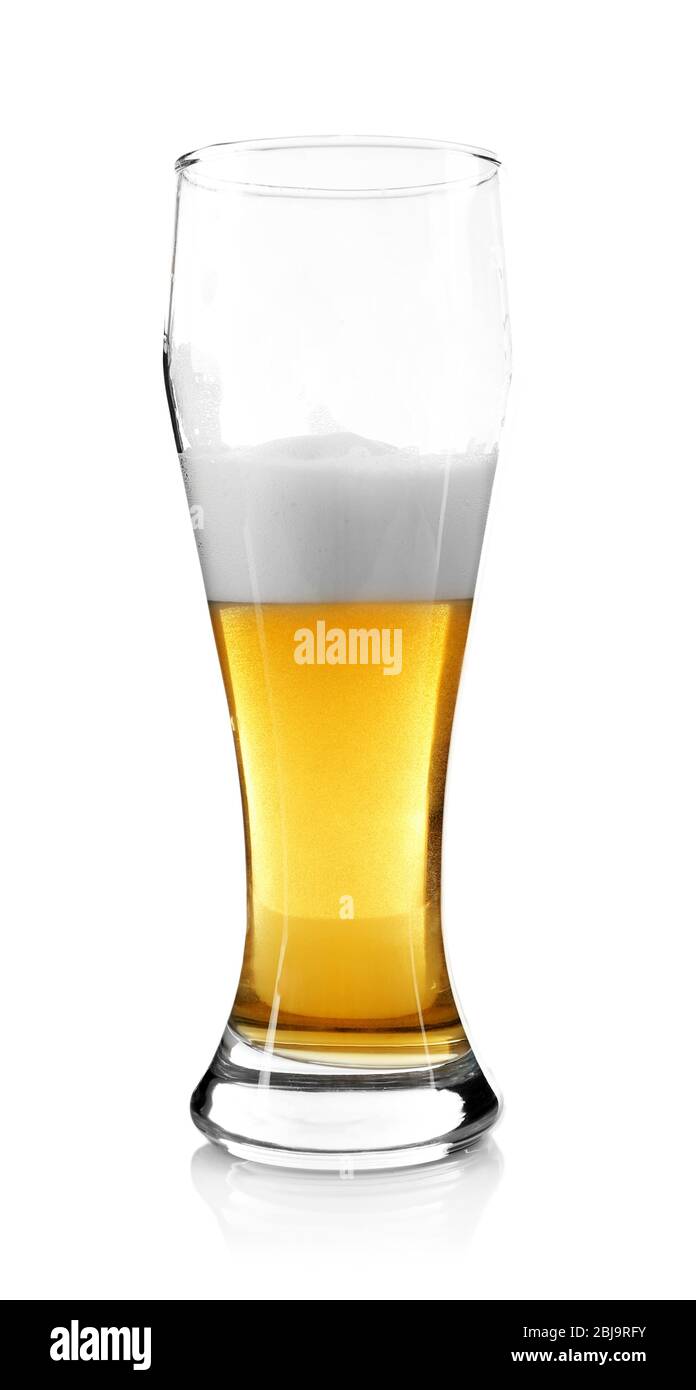 Beer glass half full Cut Out Stock Images & Pictures - Alamy