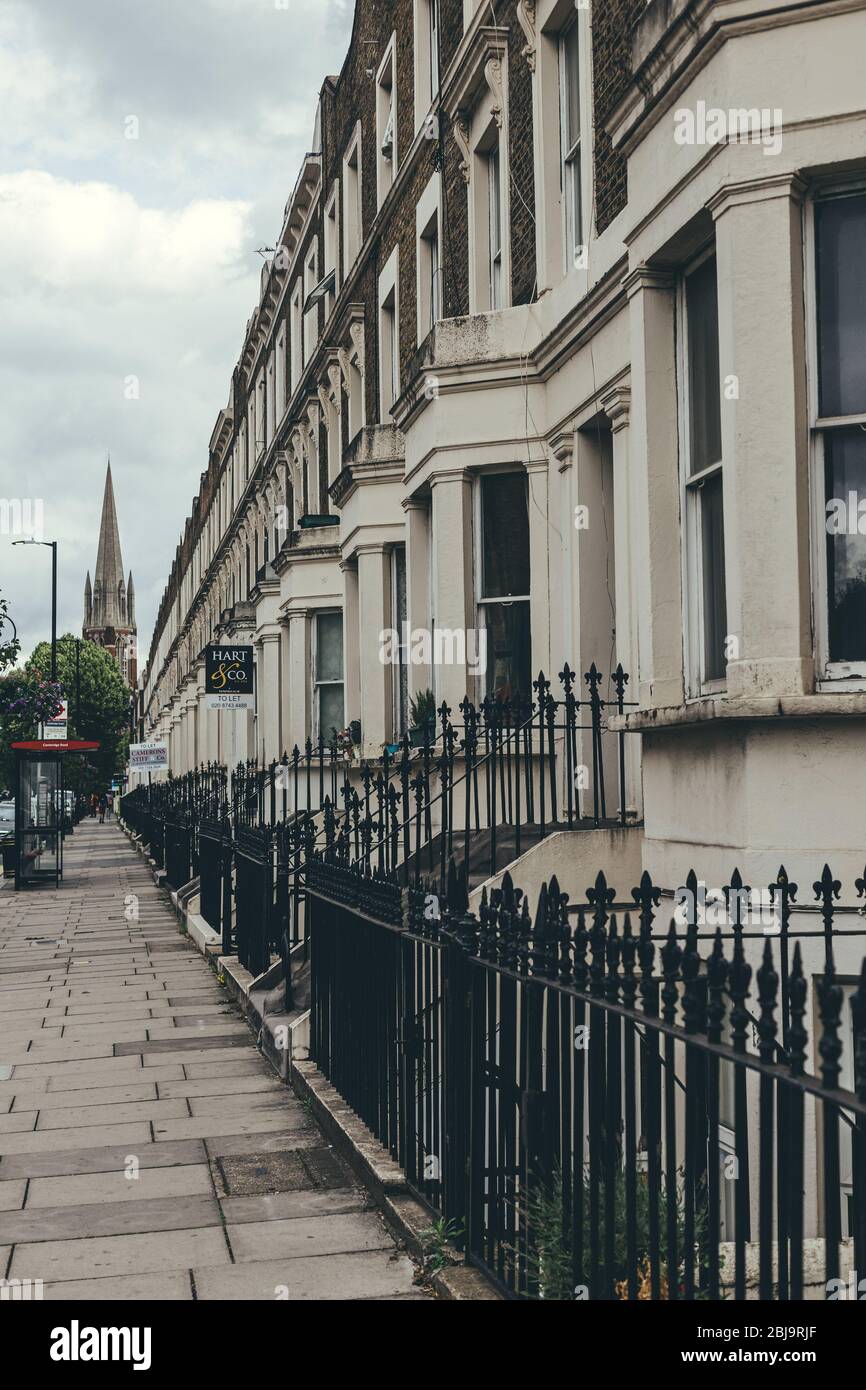 London/UK-30/07/18: a row of typical British Georgian terrace houses ...