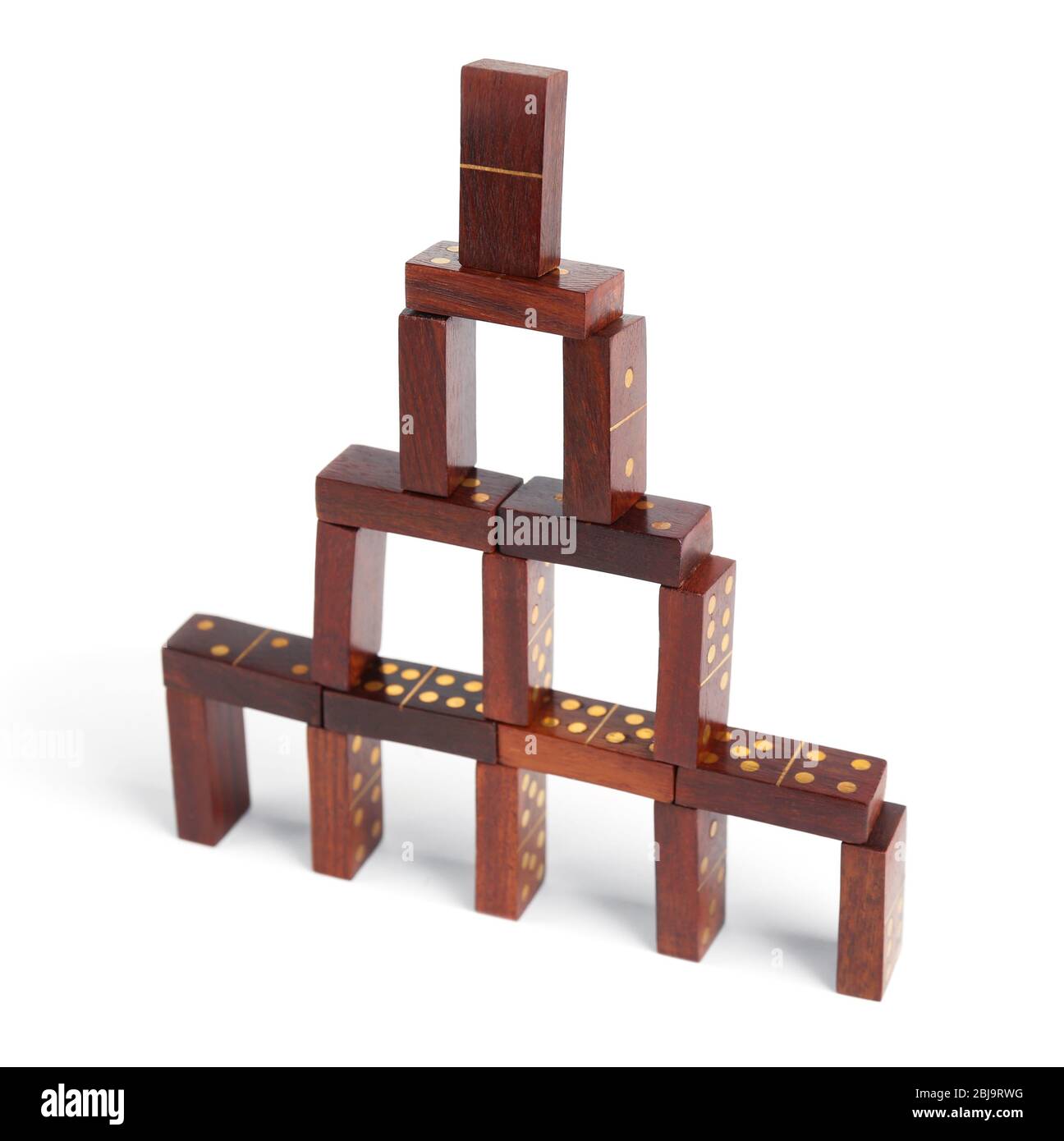 Dominoes tower, isolated on white Stock Photo - Alamy