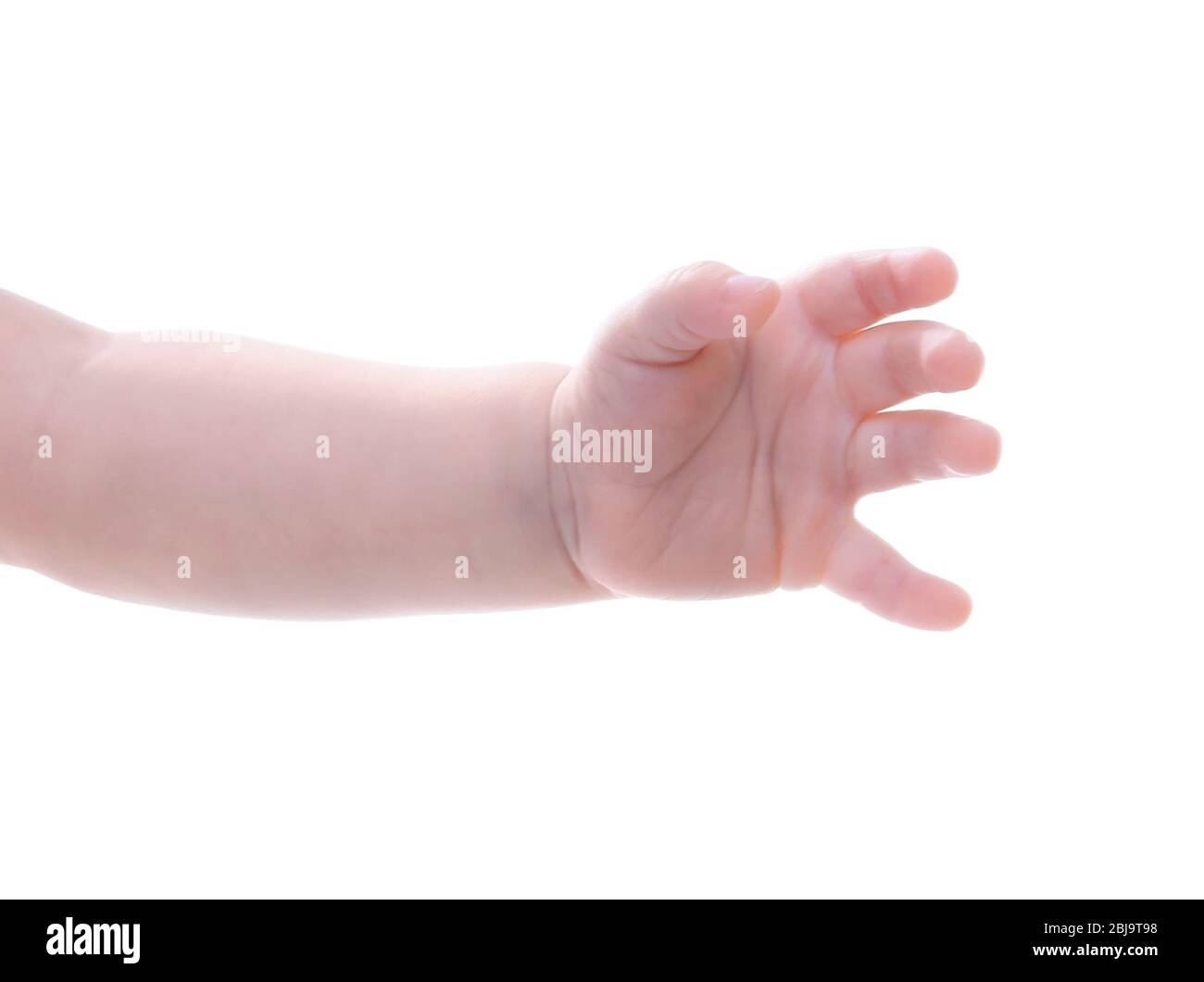 Baby's hand gesturing, isolated on white Stock Photo - Alamy