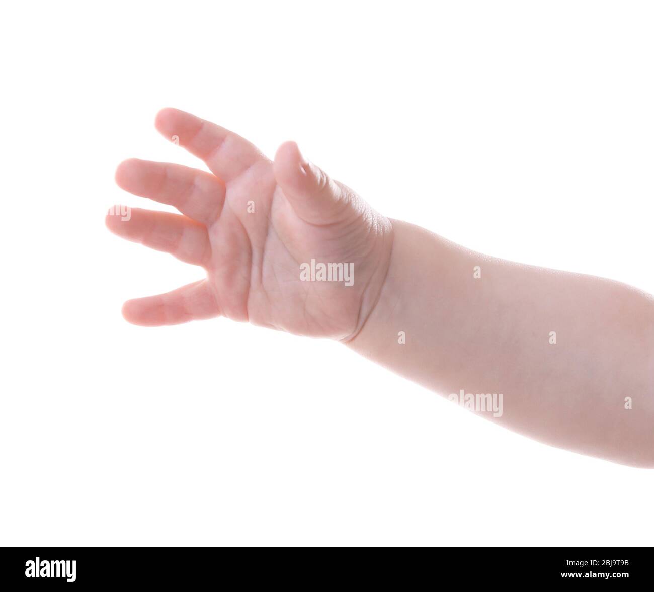 Baby's hand gesturing, isolated on white Stock Photo - Alamy