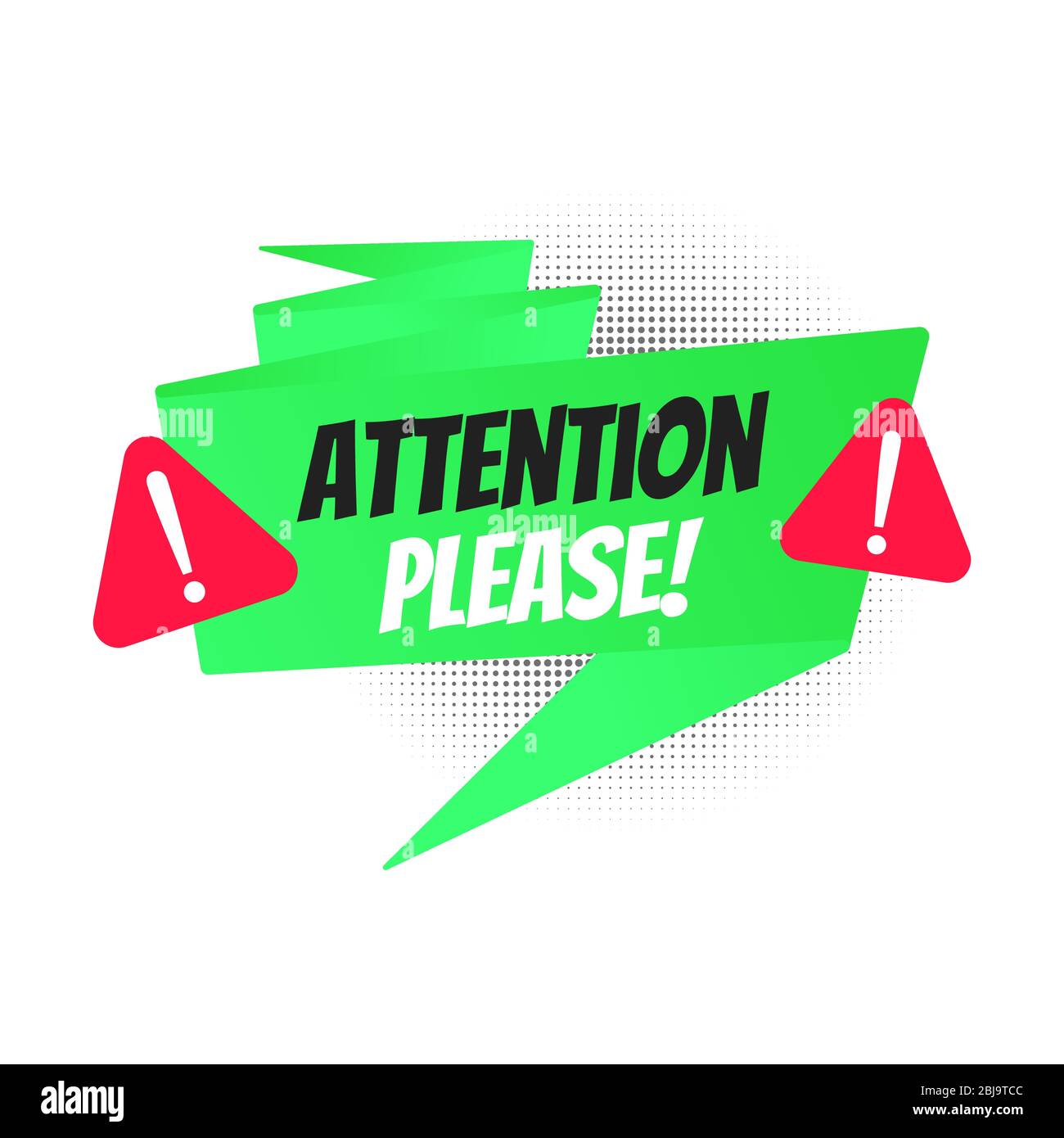 Attention please big banner ribbon speech bubble with text badge label ...