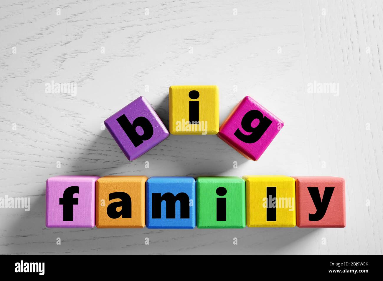 Color words BIG FAMILY on light background Stock Photo - Alamy