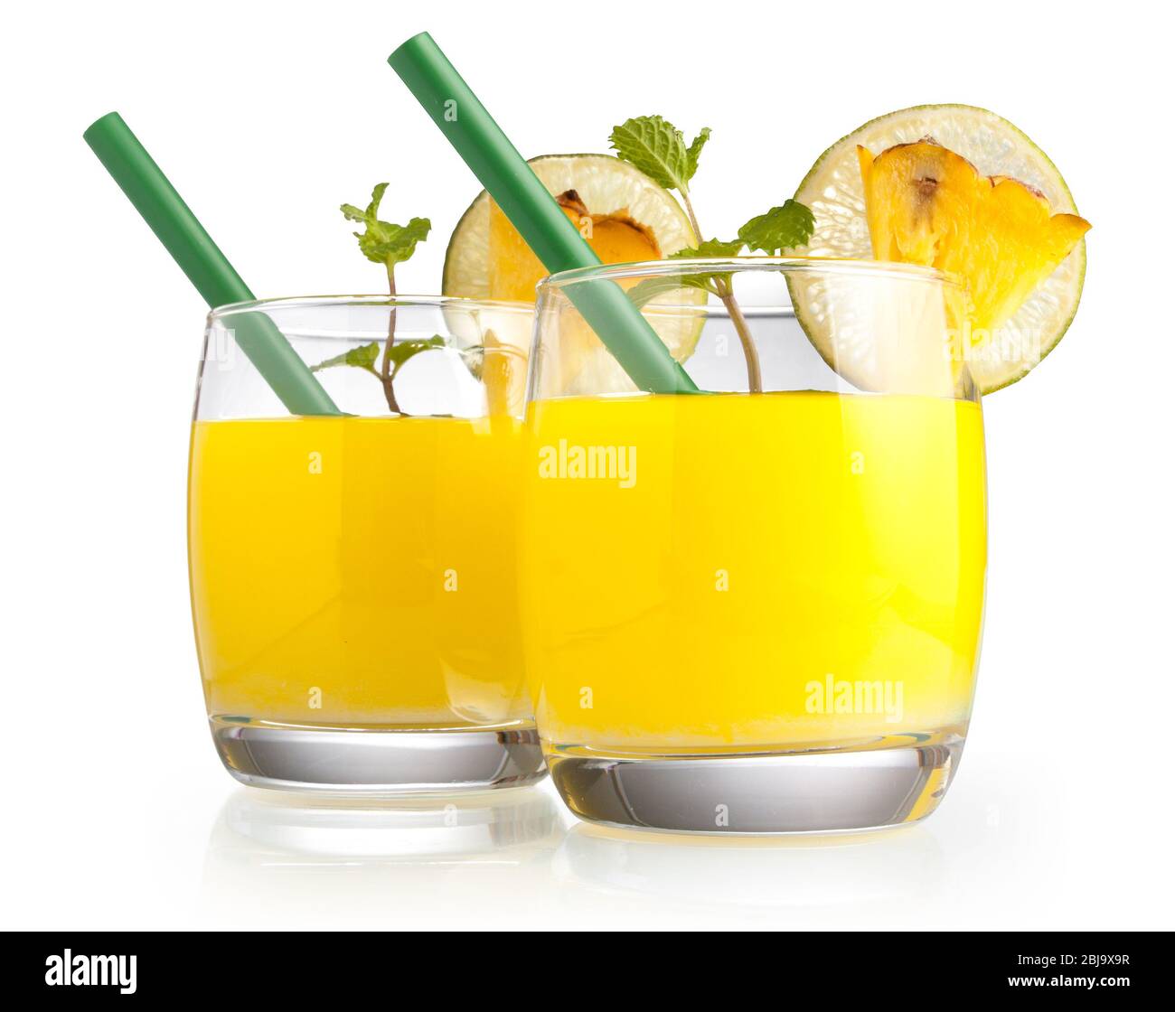 welcome drink orange juice isolated on white background Stock Photo - Alamy