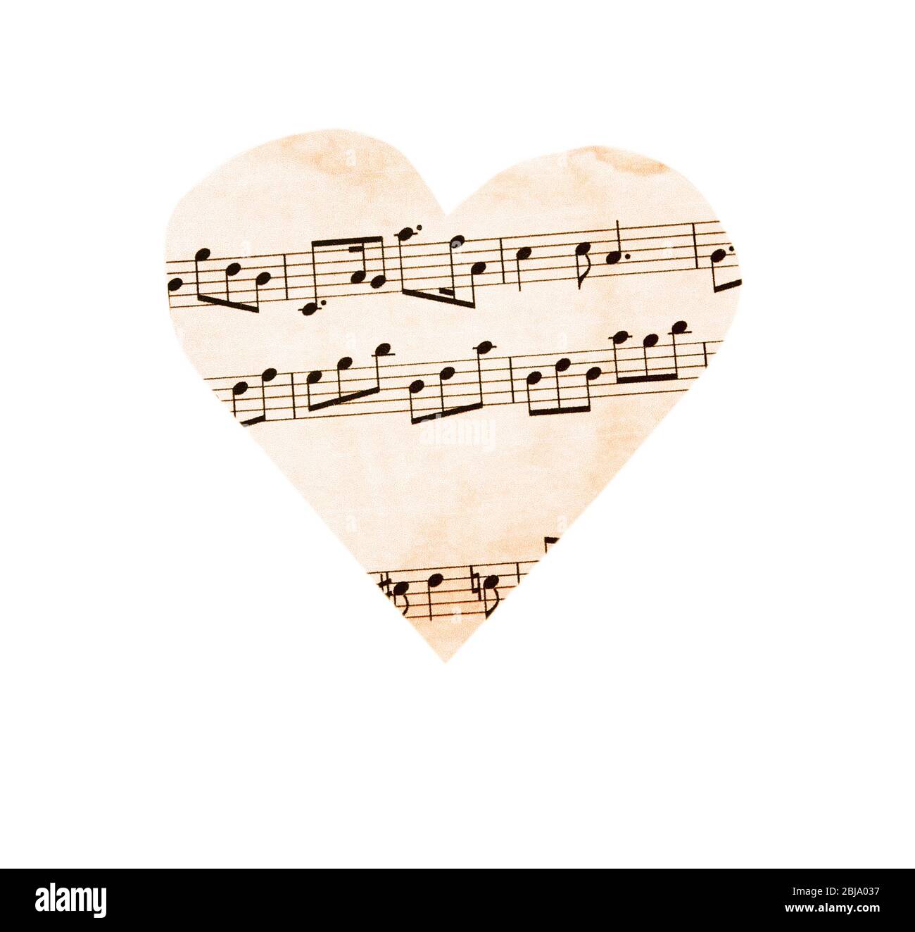 Paper heart with music notes Stock Photo - Alamy