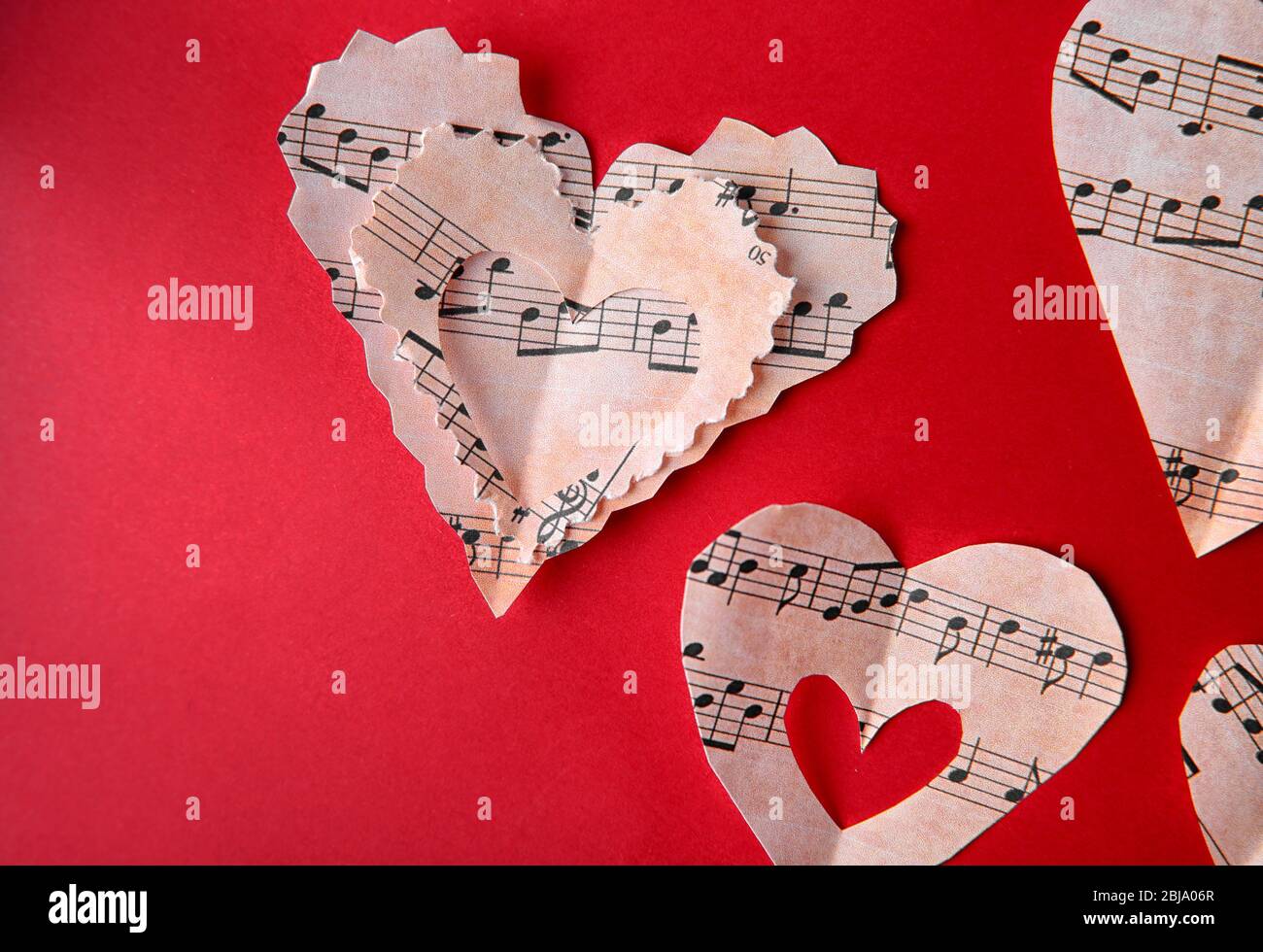 Red hearts and music notes hi-res stock photography and images - Alamy