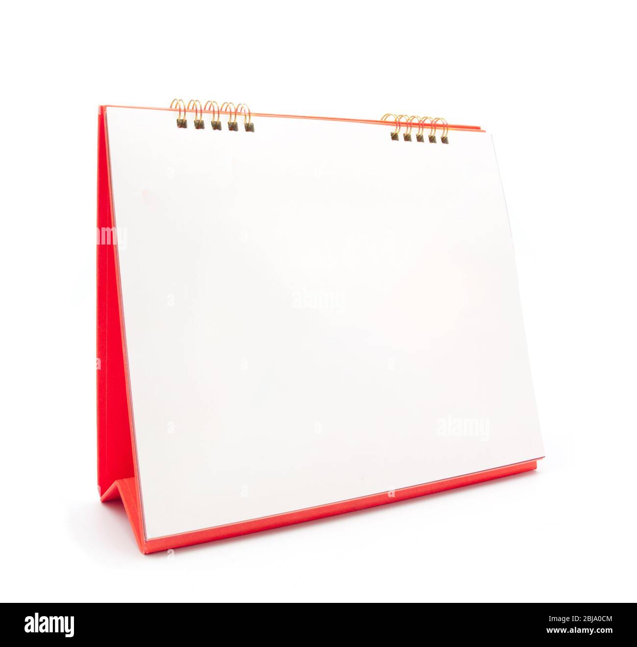 Red desk calendar isolated on white background Stock Photo - Alamy