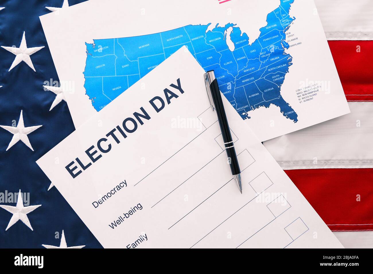American vote concept. Ballot for presidents election 2016 on stars and ...