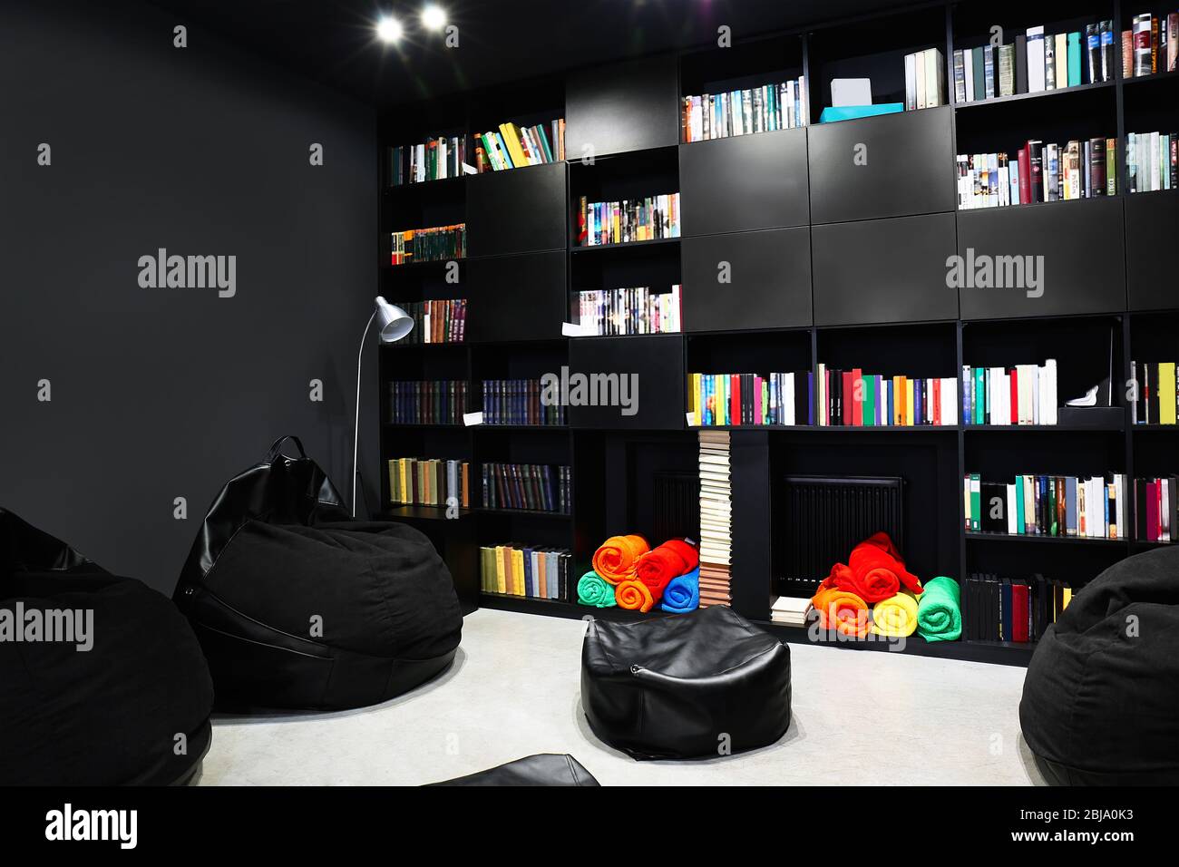 Contemporary design of library interior Stock Photo - Alamy