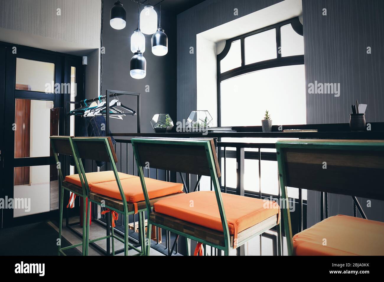 Modern library interior Stock Photo - Alamy