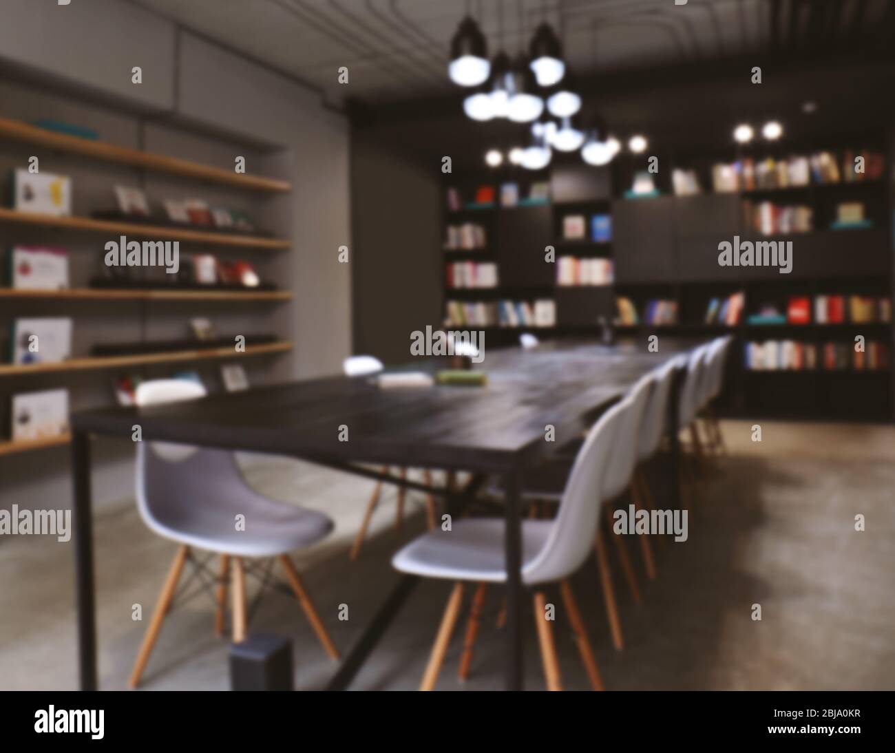 Modern library interior Stock Photo - Alamy
