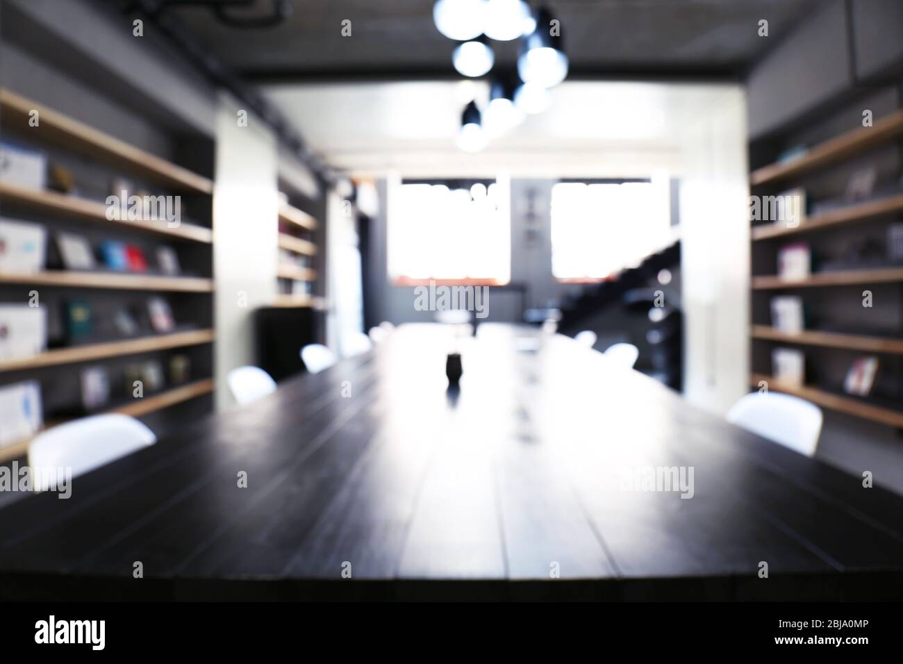 Modern library interior Stock Photo - Alamy