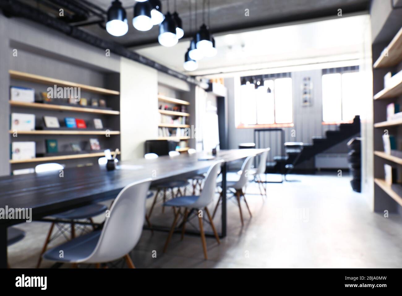 Modern library interior Stock Photo - Alamy