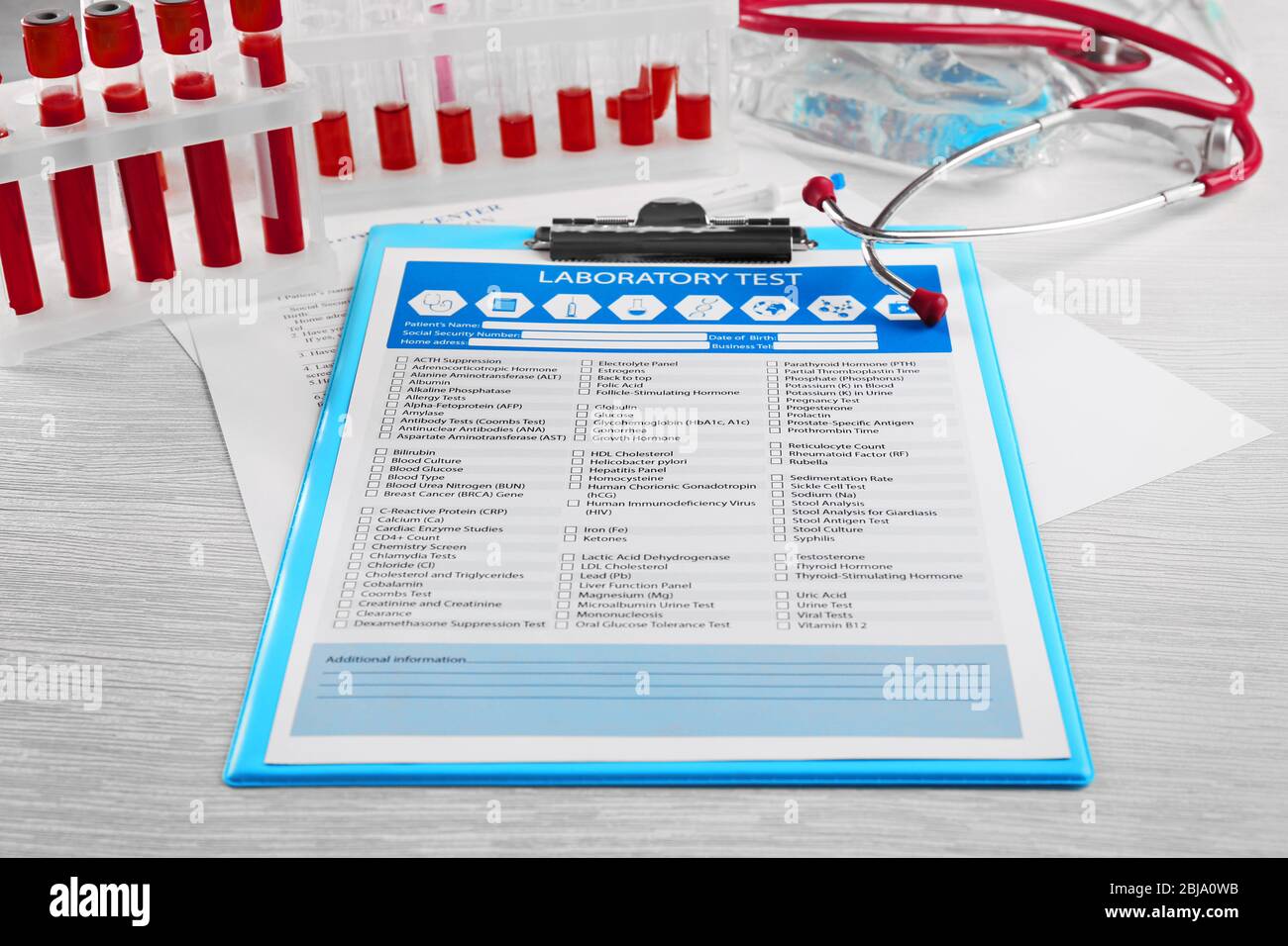 Blood samples with laboratory test Stock Photo - Alamy
