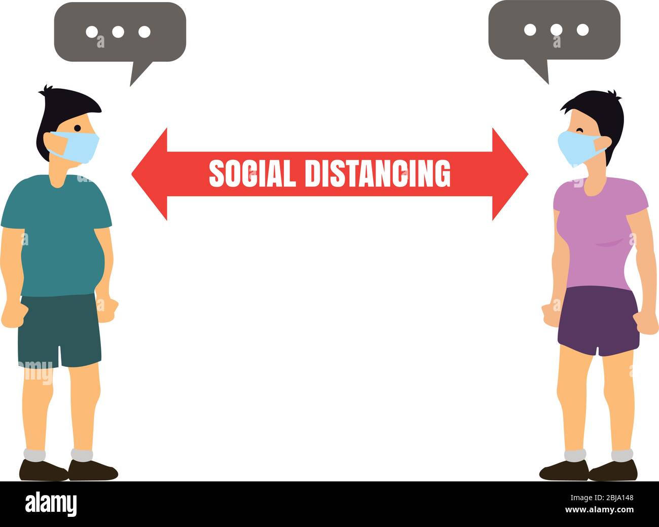 Social distancing between a couple. Keep a distance to protect from ...