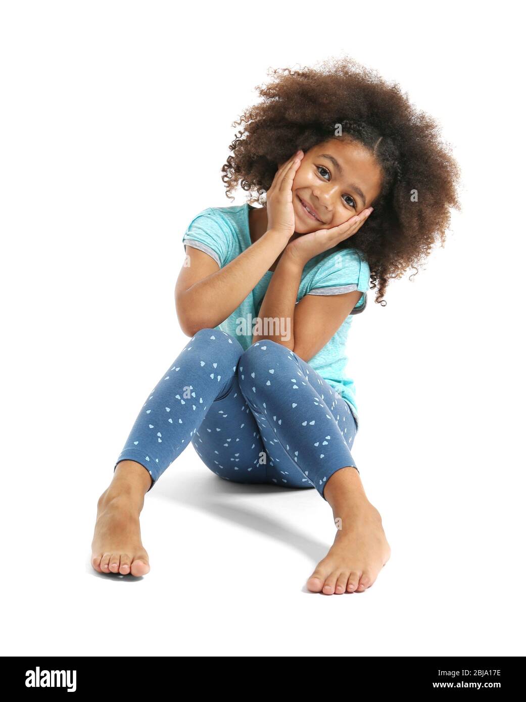 Happy African girl, isolated on white Stock Photo - Alamy