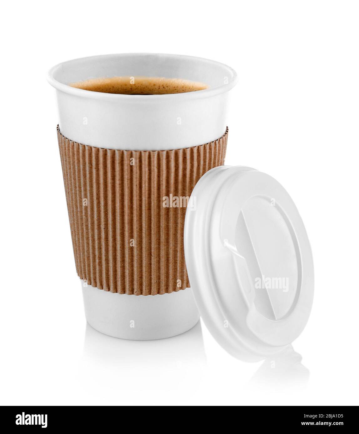 Coffee-to-go. Paper cup of coffee isolated on white Stock Photo - Alamy