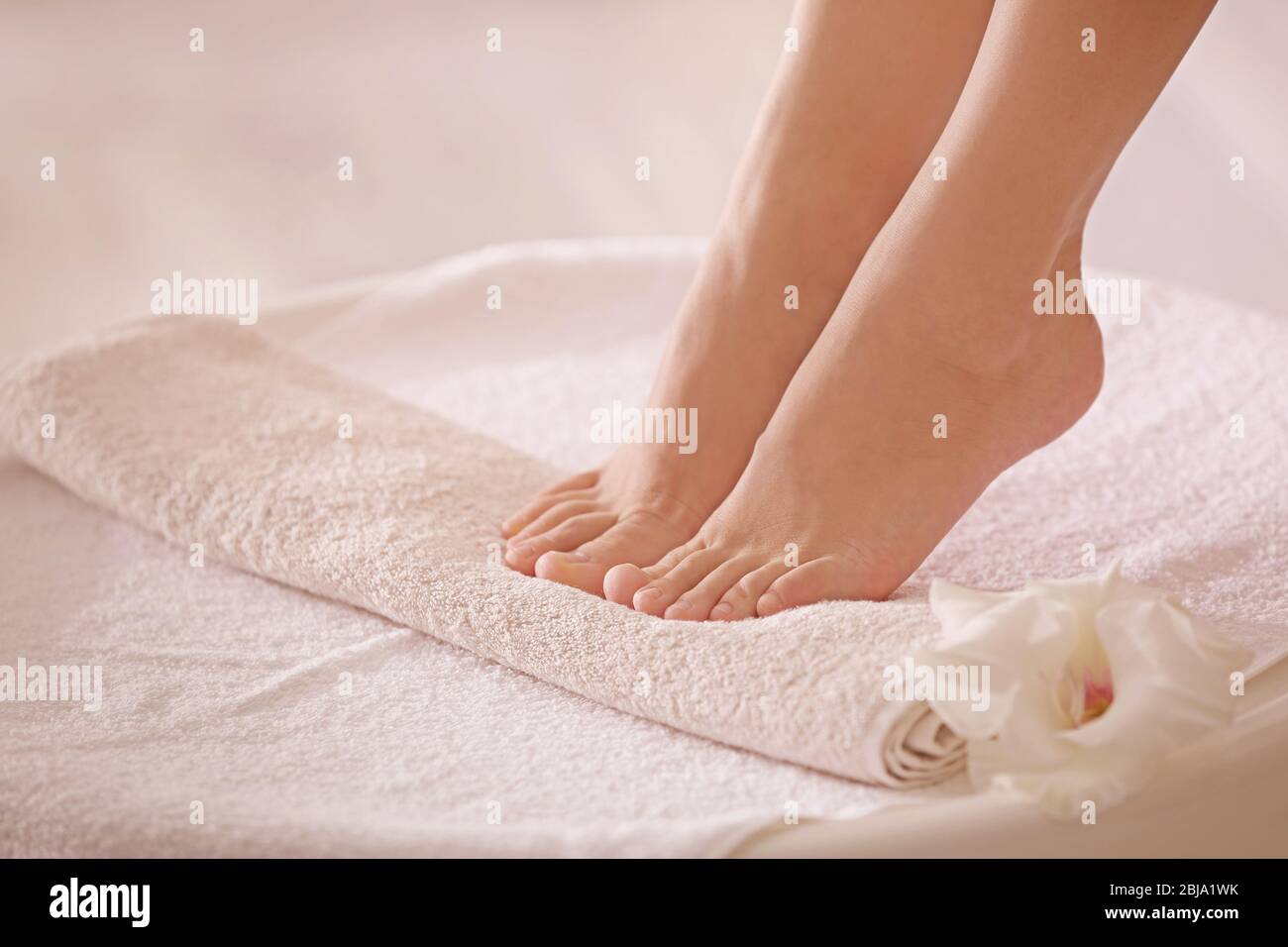 Female feet in spa salon, closeup Stock Photo - Alamy