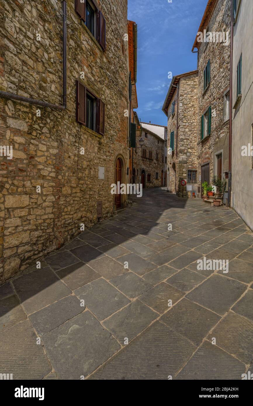 Volterra medieval town Picturesque houses Alley in Tuscany Italy Stock ...