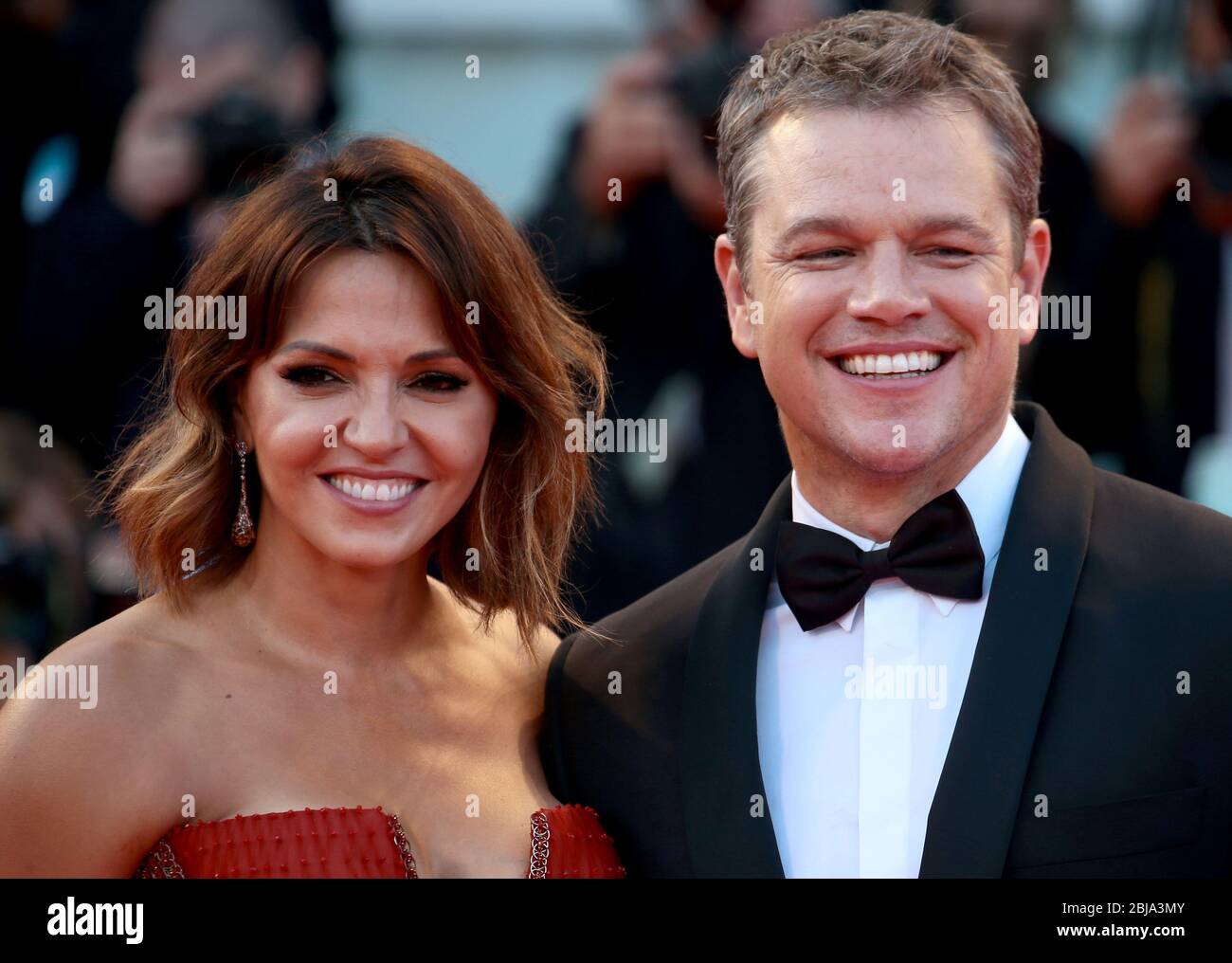 VENICE, ITALY - AUGUST 30: Luciana Damon and Matt Damon walks the red ...