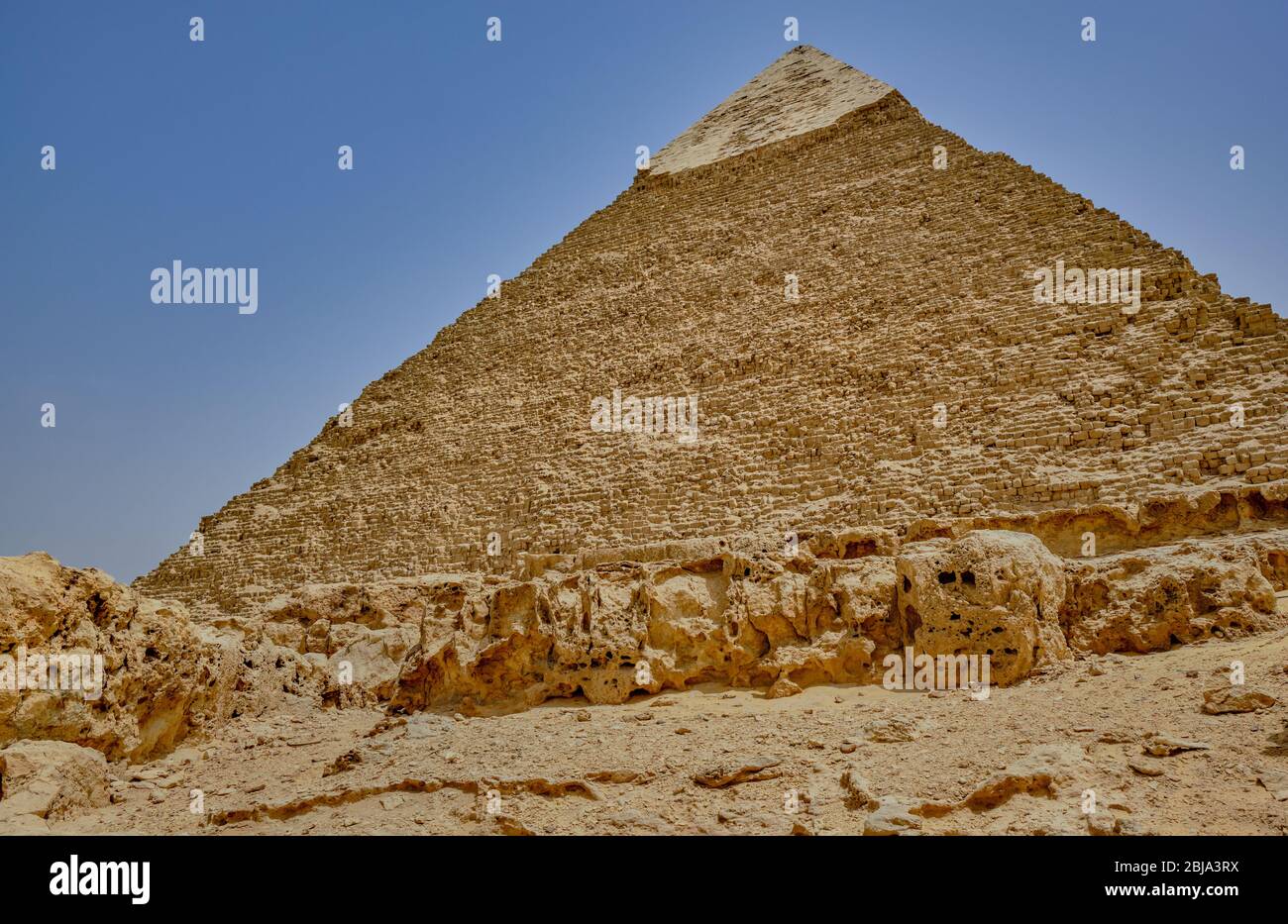 The Pyramid of Khafre (Pyramid of Chephren), the second-tallest of the ...
