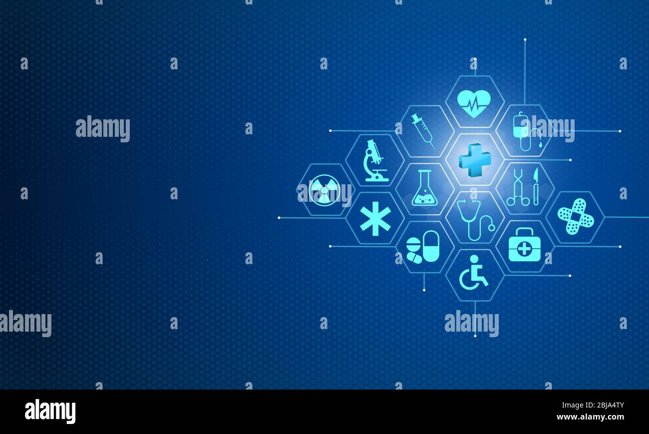 illustration. medical health care science innovation concept pattern ...