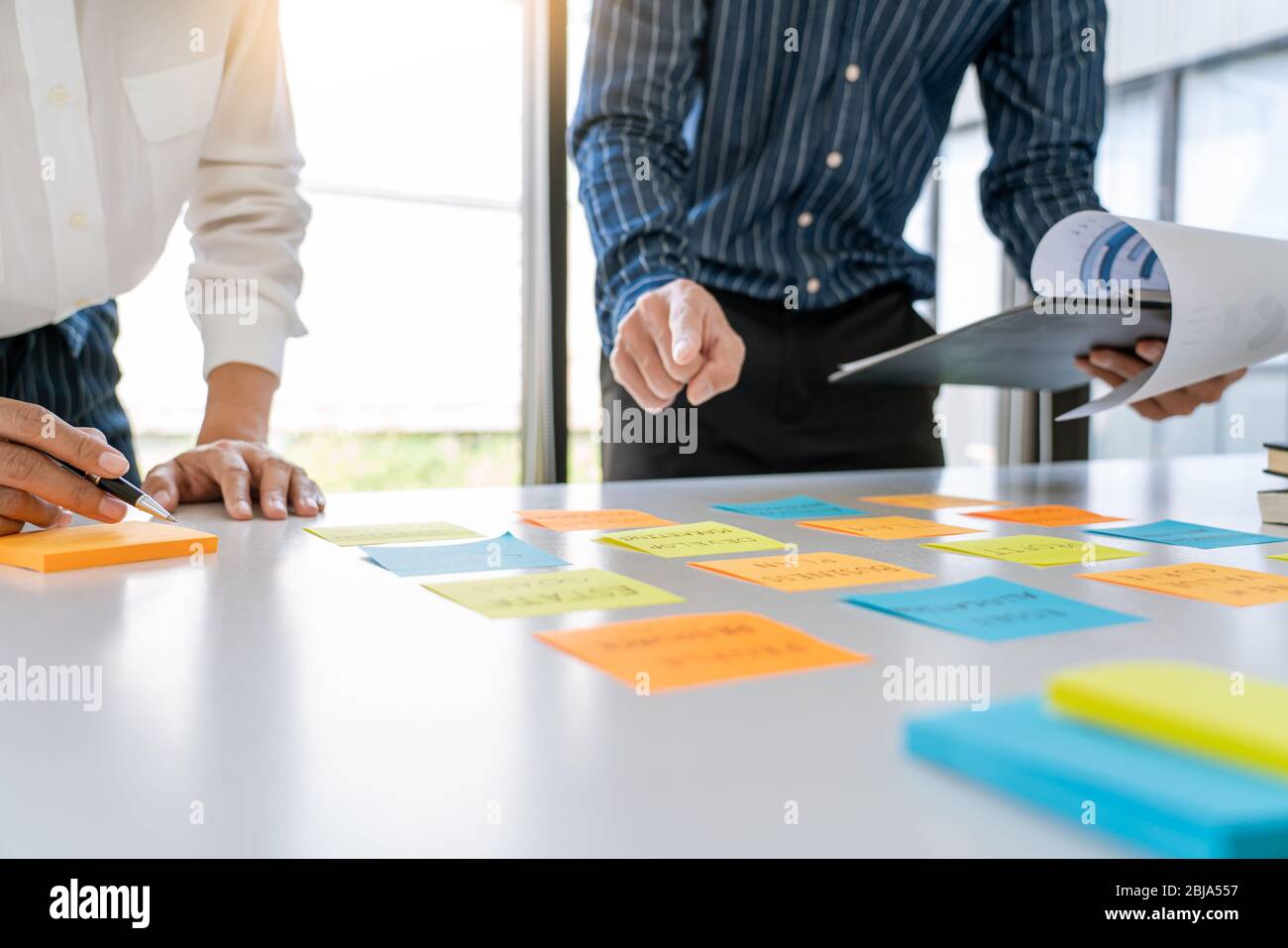 Woman focus on working post it notes hi-res stock photography and ...