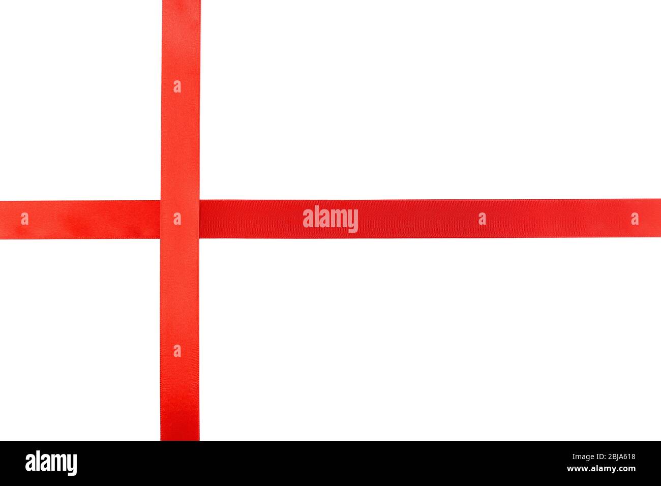 Crossed red ribbons on white background Stock Photo - Alamy
