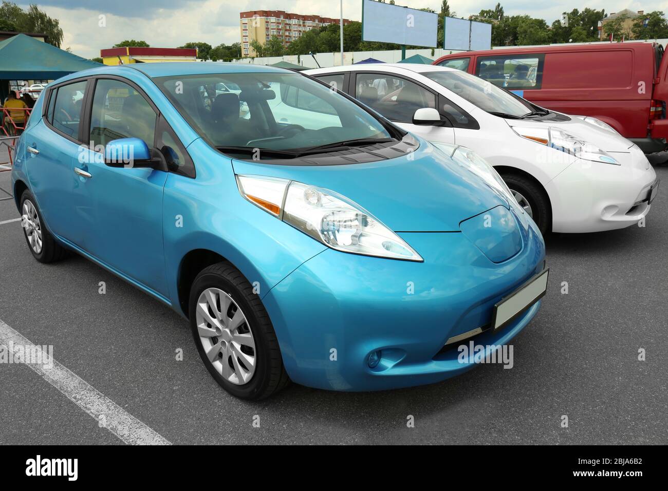 Car at the parking outside Stock Photo - Alamy