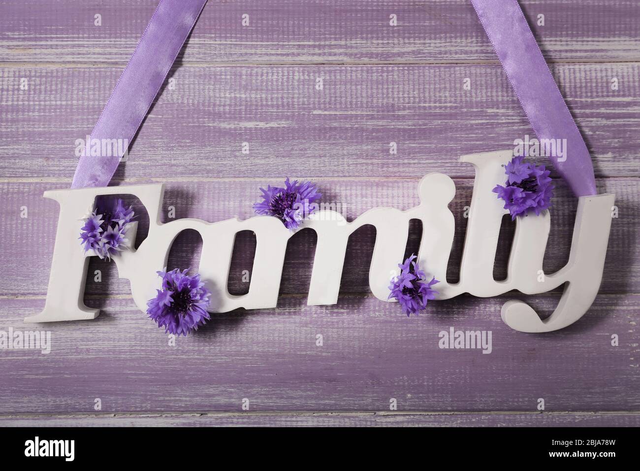 Word Family with flowers on color background Stock Photo - Alamy
