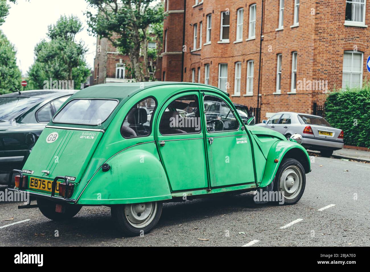 London/UK-30/7/18:green Citroën 2CV Spécial parked on a street in ...
