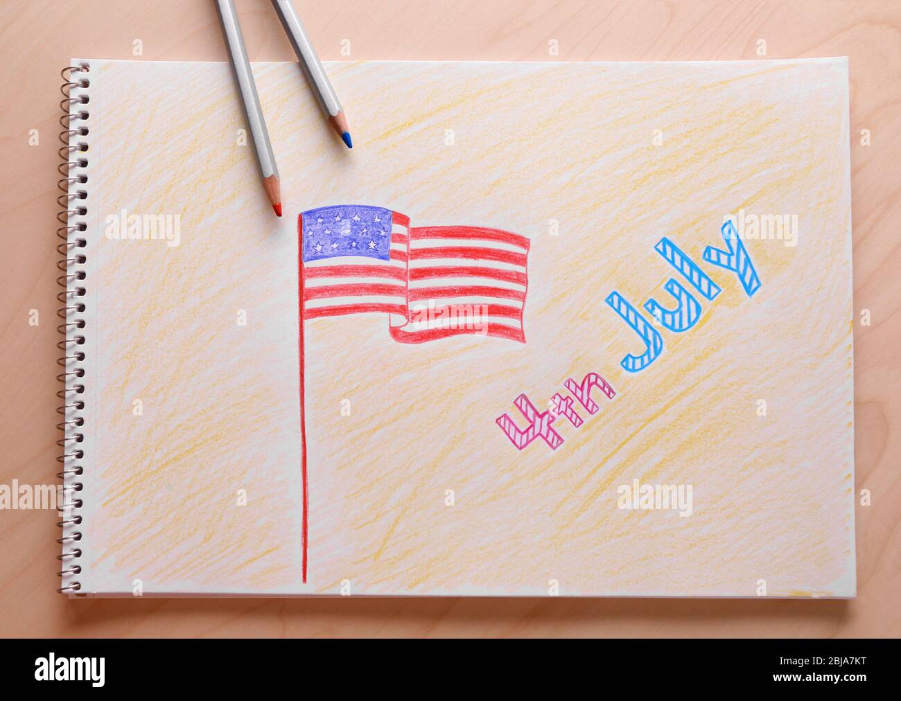 American Flag Pencil Drawing