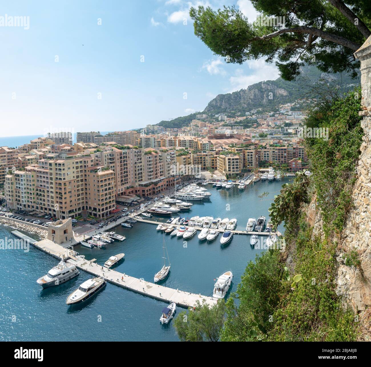 Top view on the Monegasque harbor Port de Fontvieille in Monaco Stock ...