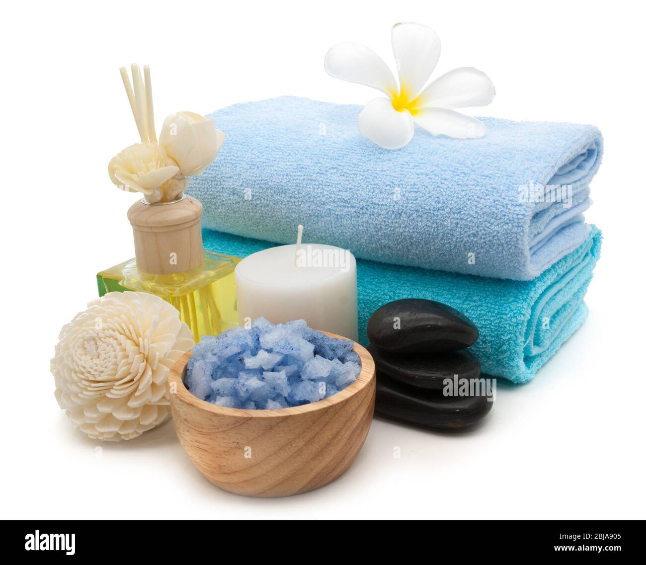 spa setting close-up isolated on white Stock Photo - Alamy