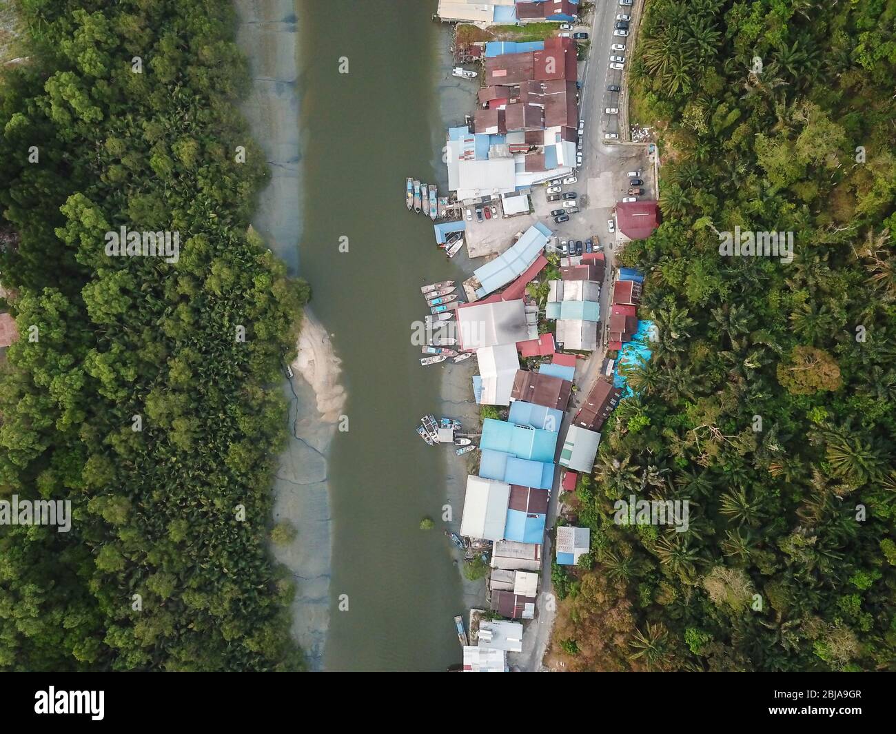 Aerial view fishing village near Bukit Tambun, Pulau Pinang Stock Photo ...