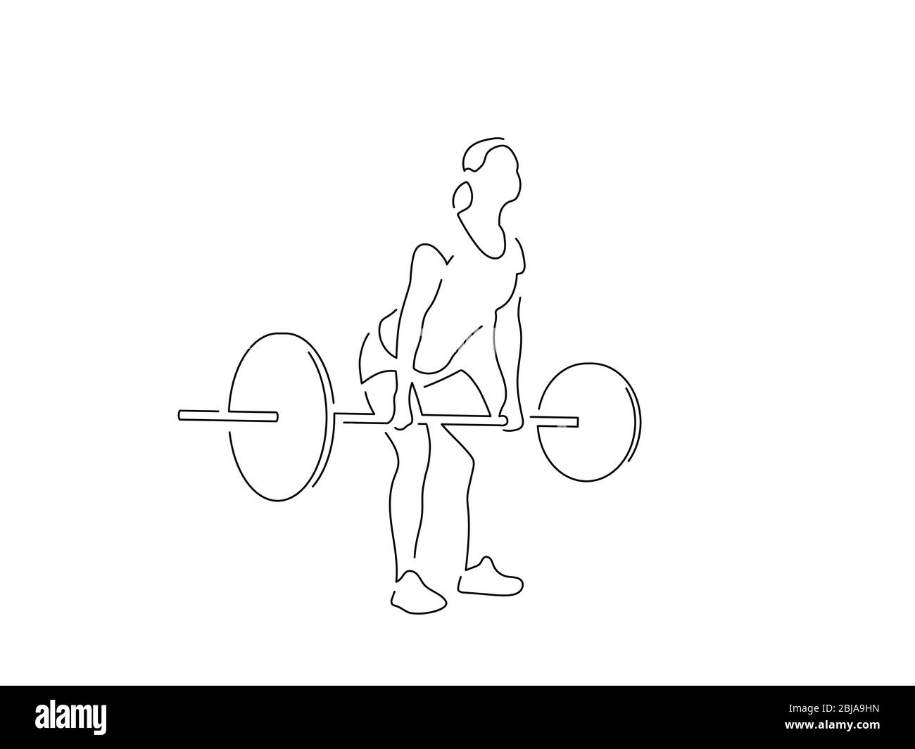 Bodybuilding isolated line drawing, vector illustration design. Sport ...