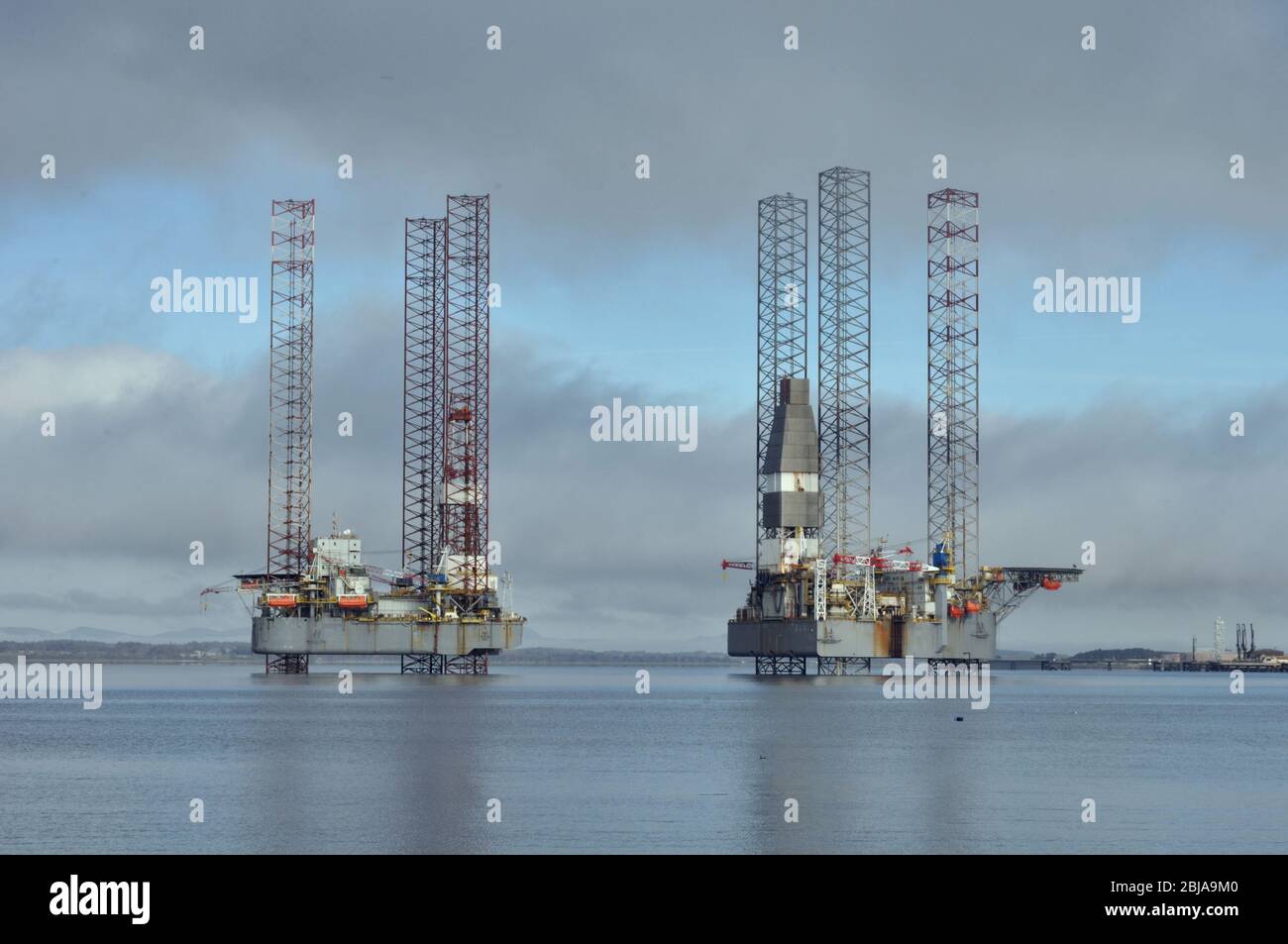 Oil Rig in the Cromarty Firth, Scotland. Viewed from Cromarty on the ...