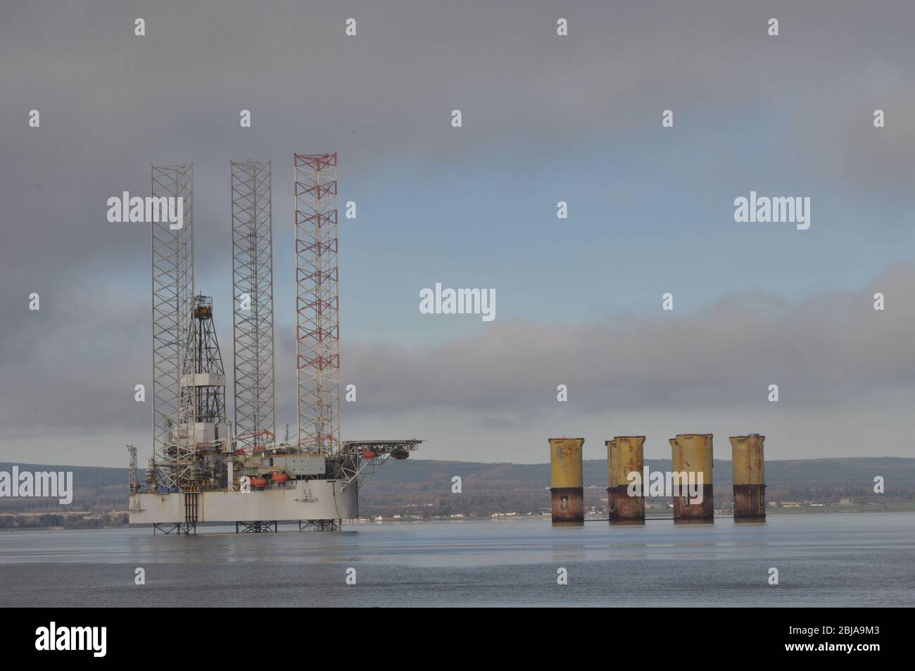 Oil Rig in the Cromarty Firth, Scotland. Viewed from Cromarty on the ...