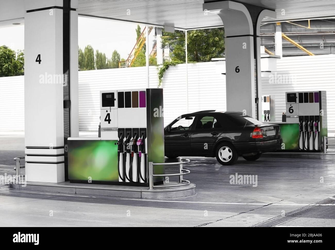 Modern petrol station beside the road Stock Photo - Alamy