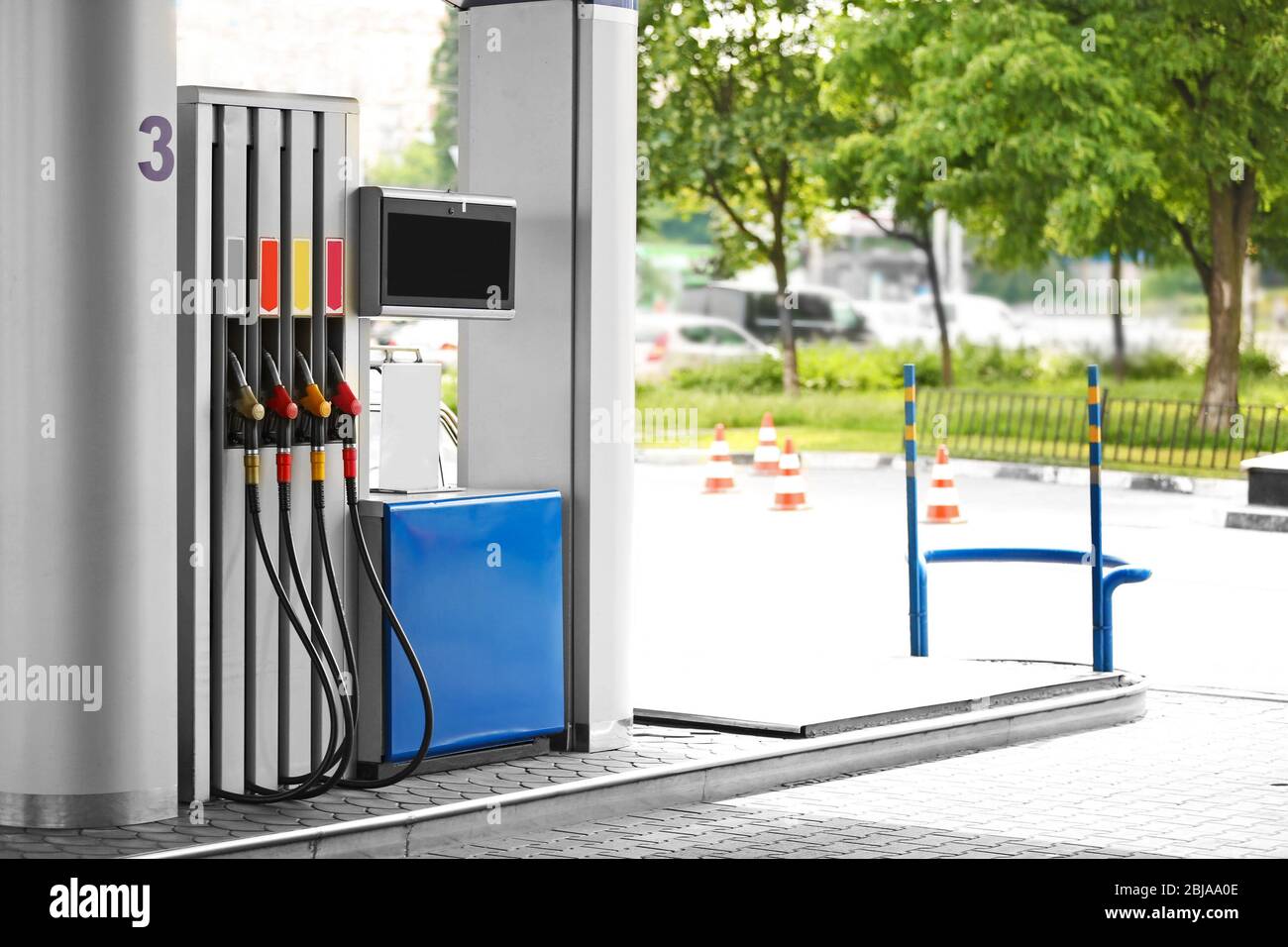 Modern petrol station Stock Photo - Alamy