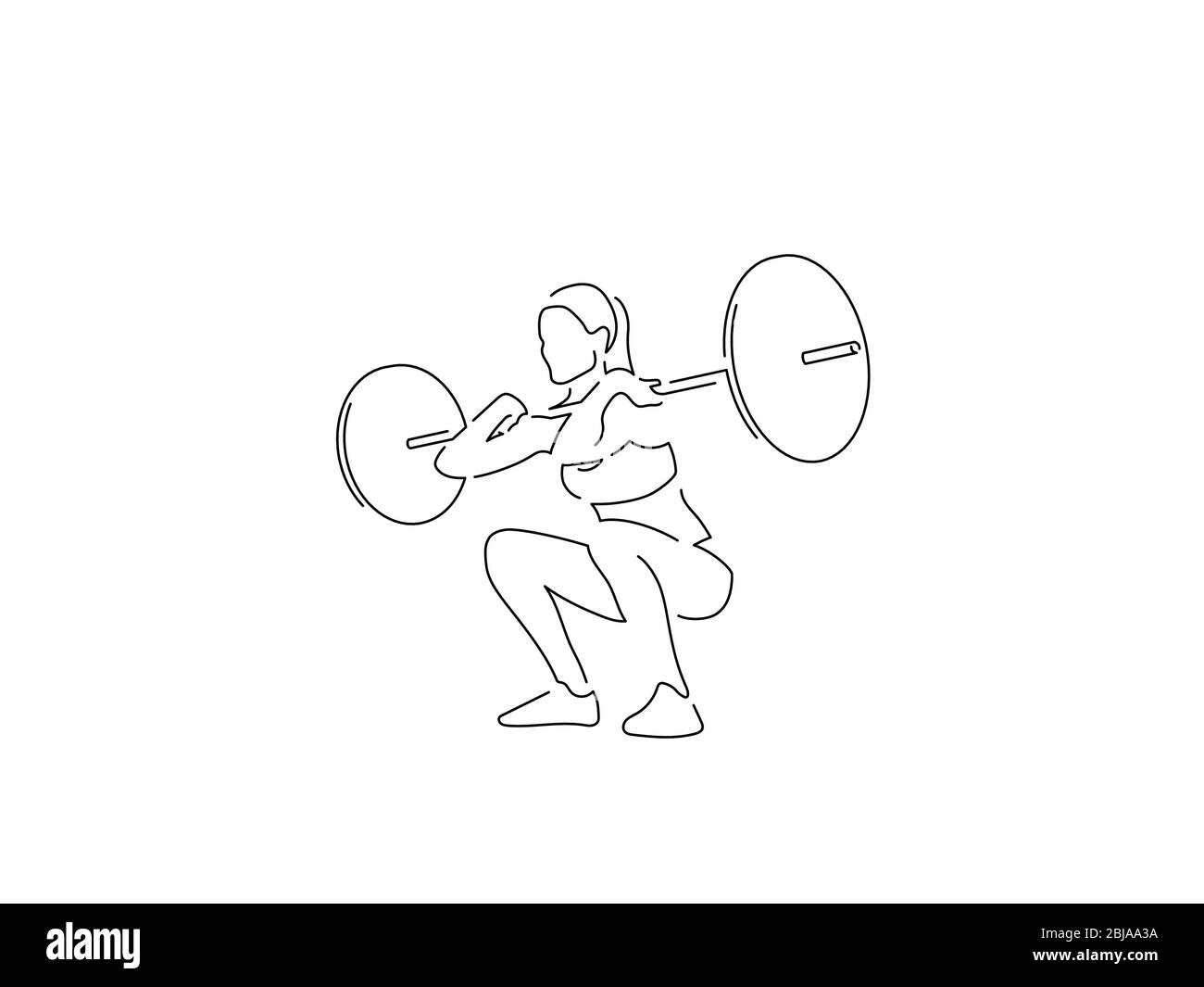 Bodybuilding isolated line drawing, vector illustration design. Sport ...