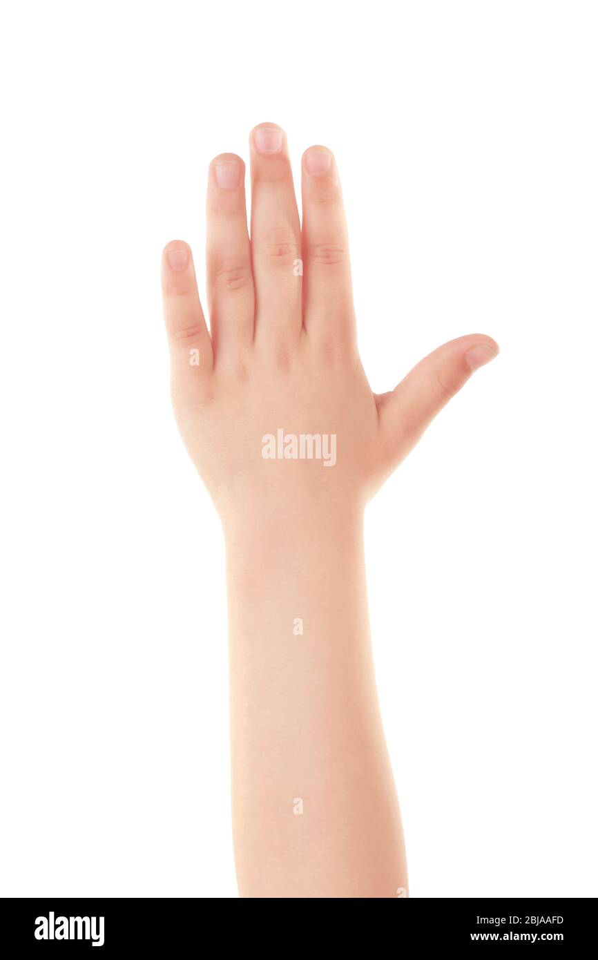 Child hand isolated on white Stock Photo - Alamy