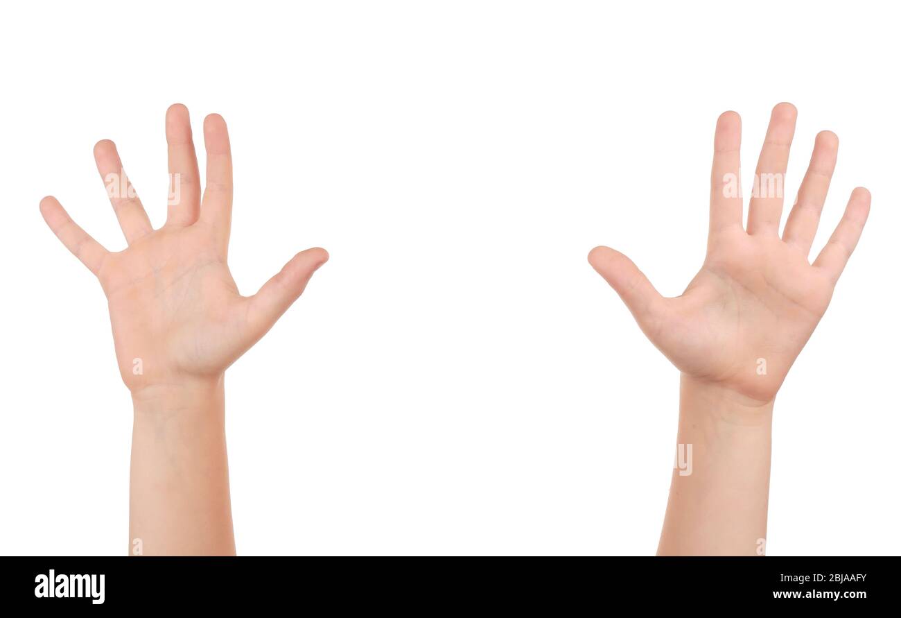 Child hands isolated on white Stock Photo - Alamy