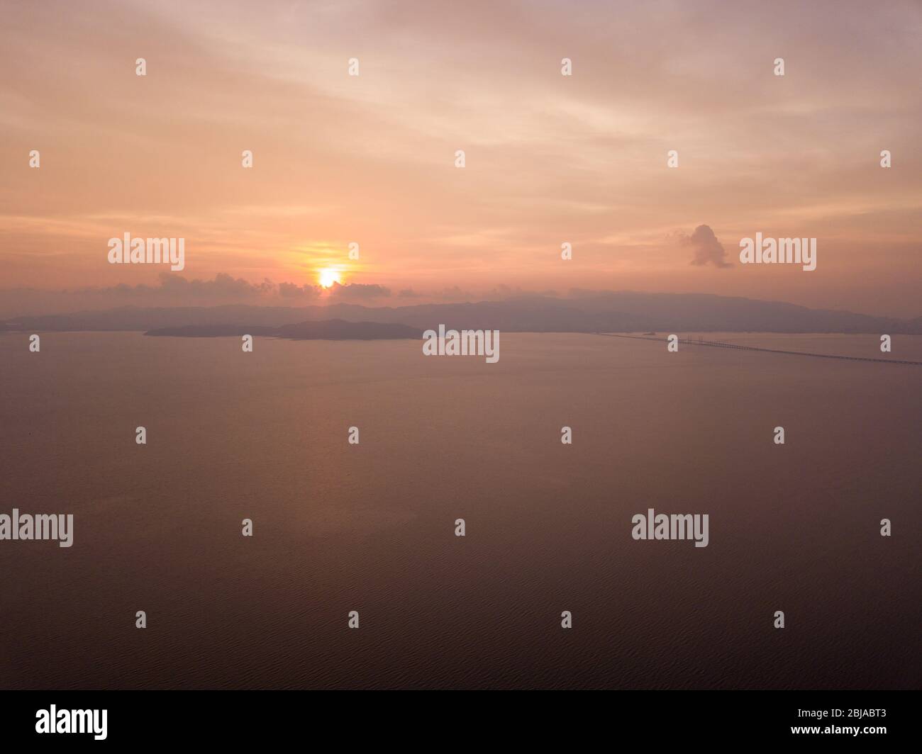 Aerial view Penang Bridge connect to Penang Island during sunset Stock ...